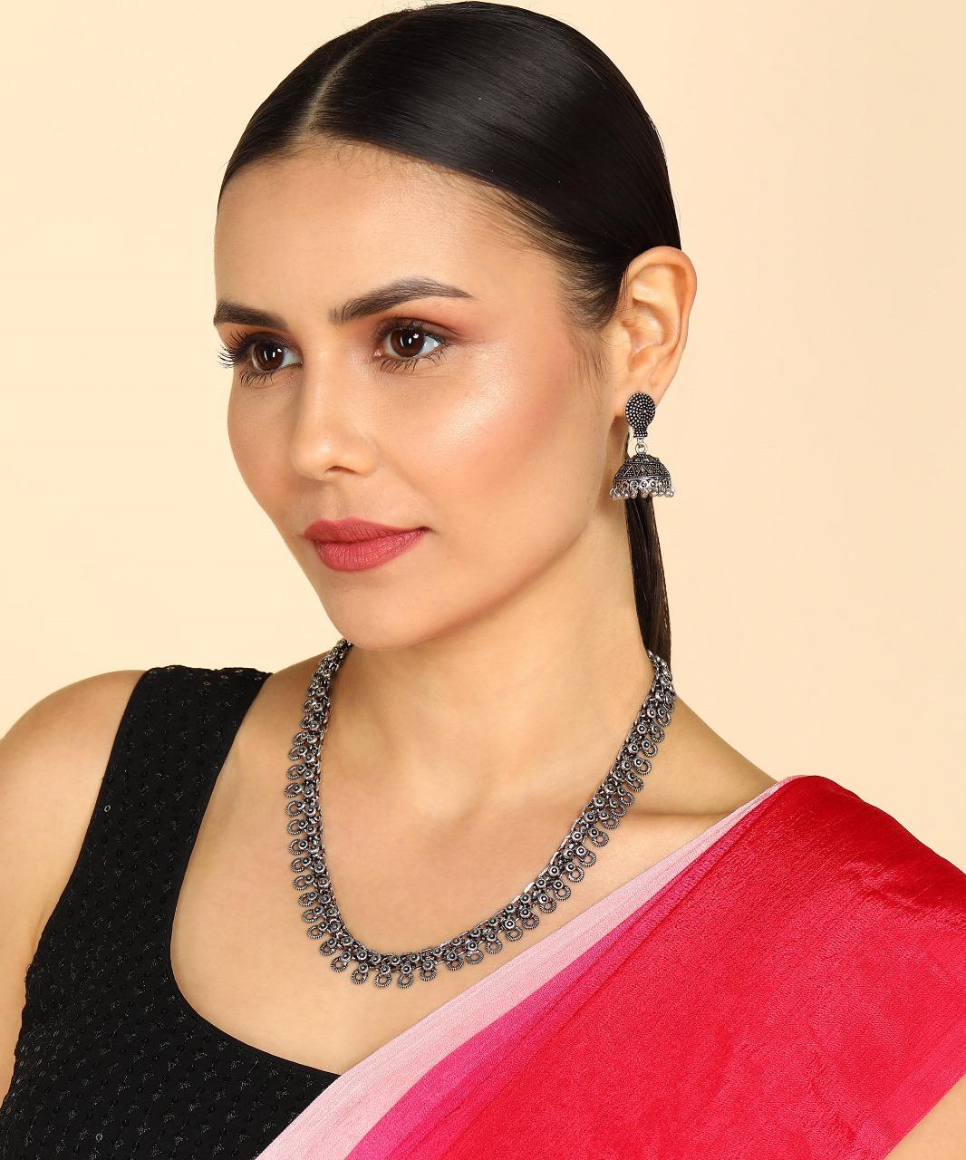 DIVYA SILVER OXIDISED JEWELLERY SET COMBO