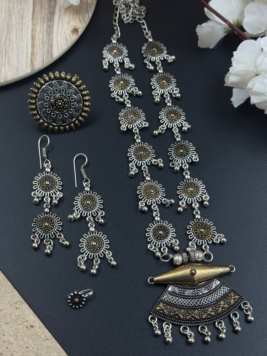 4 PIECE DUAL TONE JEWELLERY SET COMBO – Naman Arts